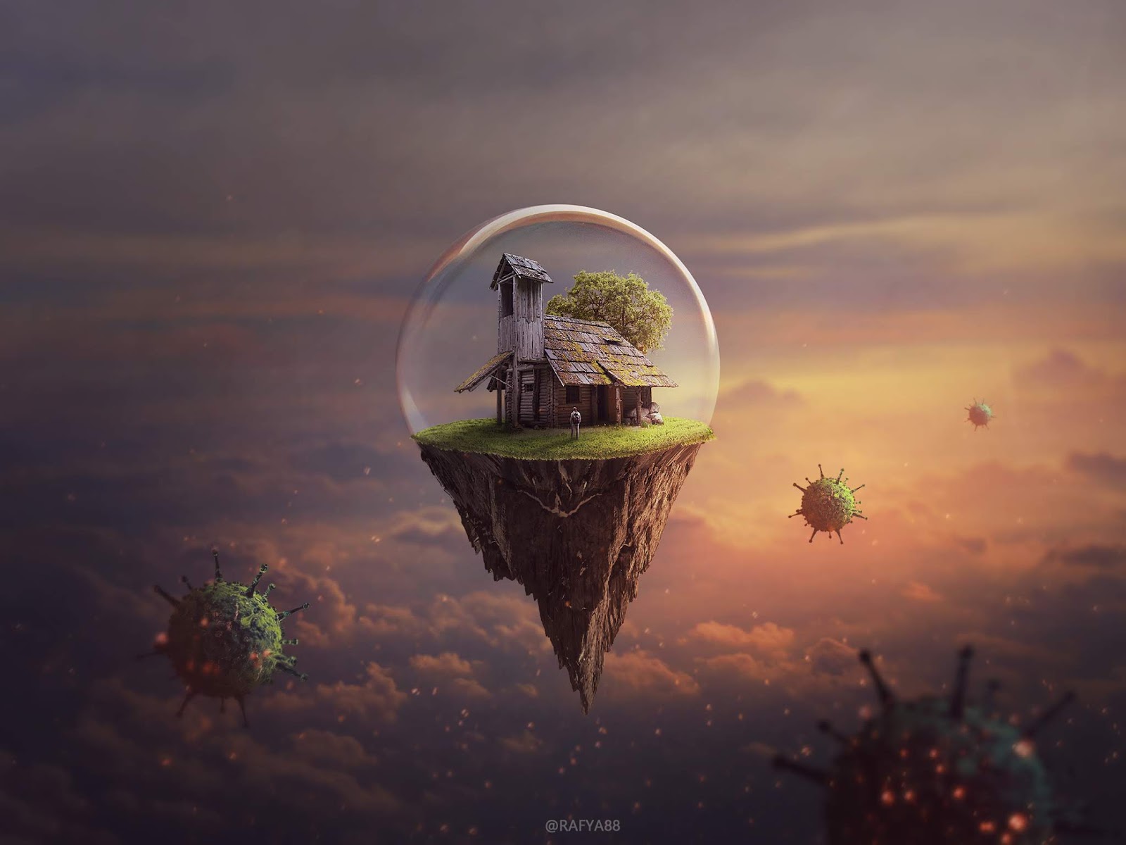Floating Island Photo Manipulation Photoshop Tutorial Composite - rafy A