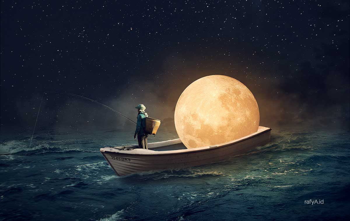 Photoshop Manipulation Tutorial Fisherman & the Moon - rafy A rafy A