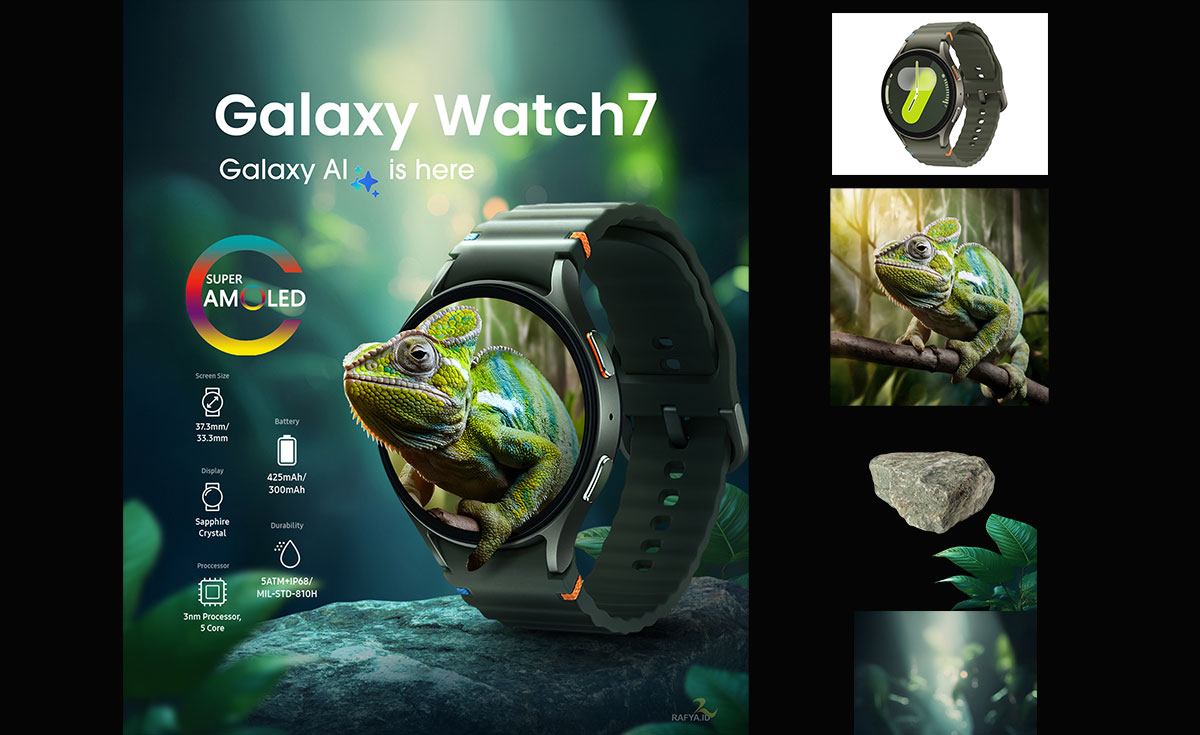 Designing a Samsung Galaxy Watch7 Pop-Out Poster in Photoshop - rafy A